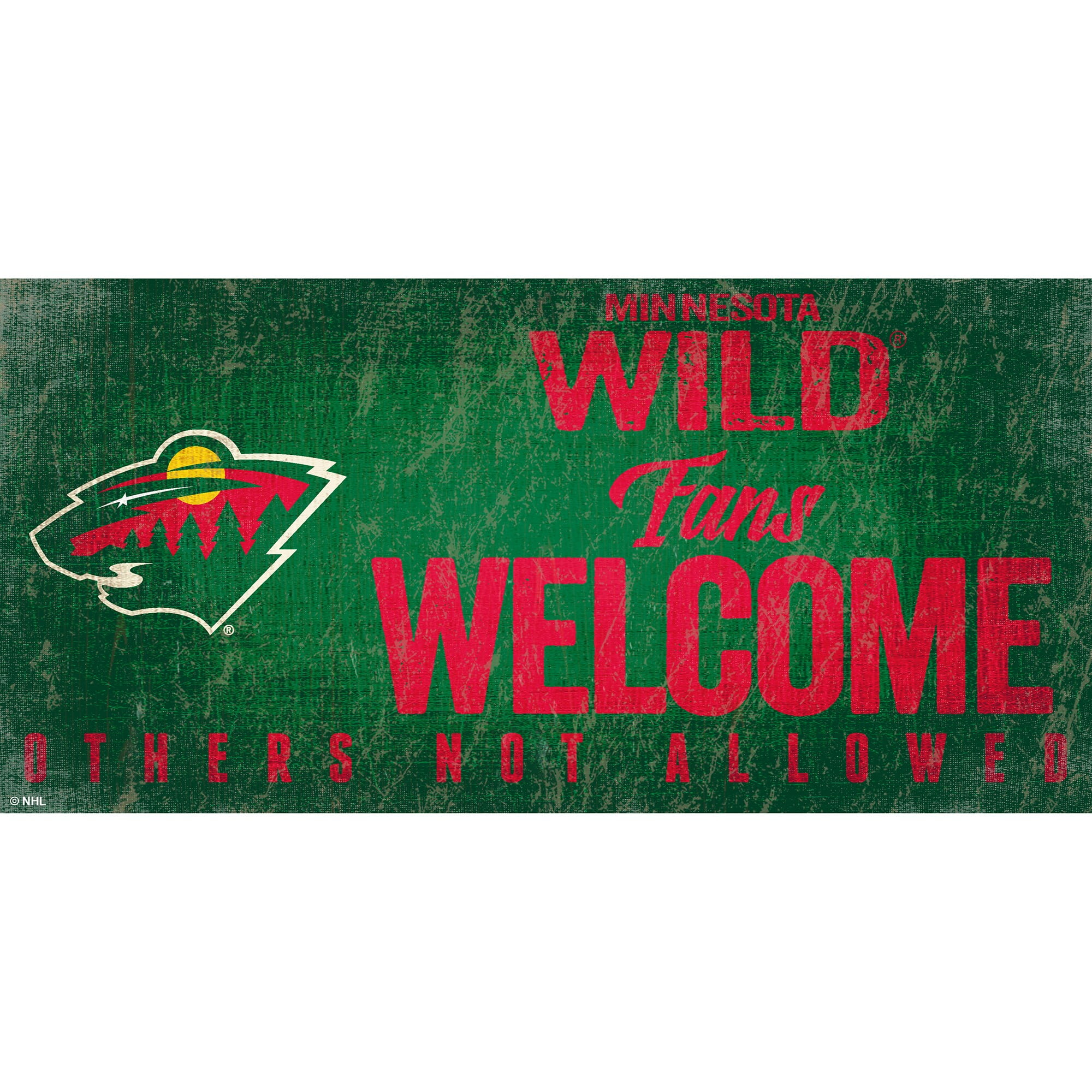 Minnesota Wild 6" x 12" Fans Welcome Sign - Walmart.com