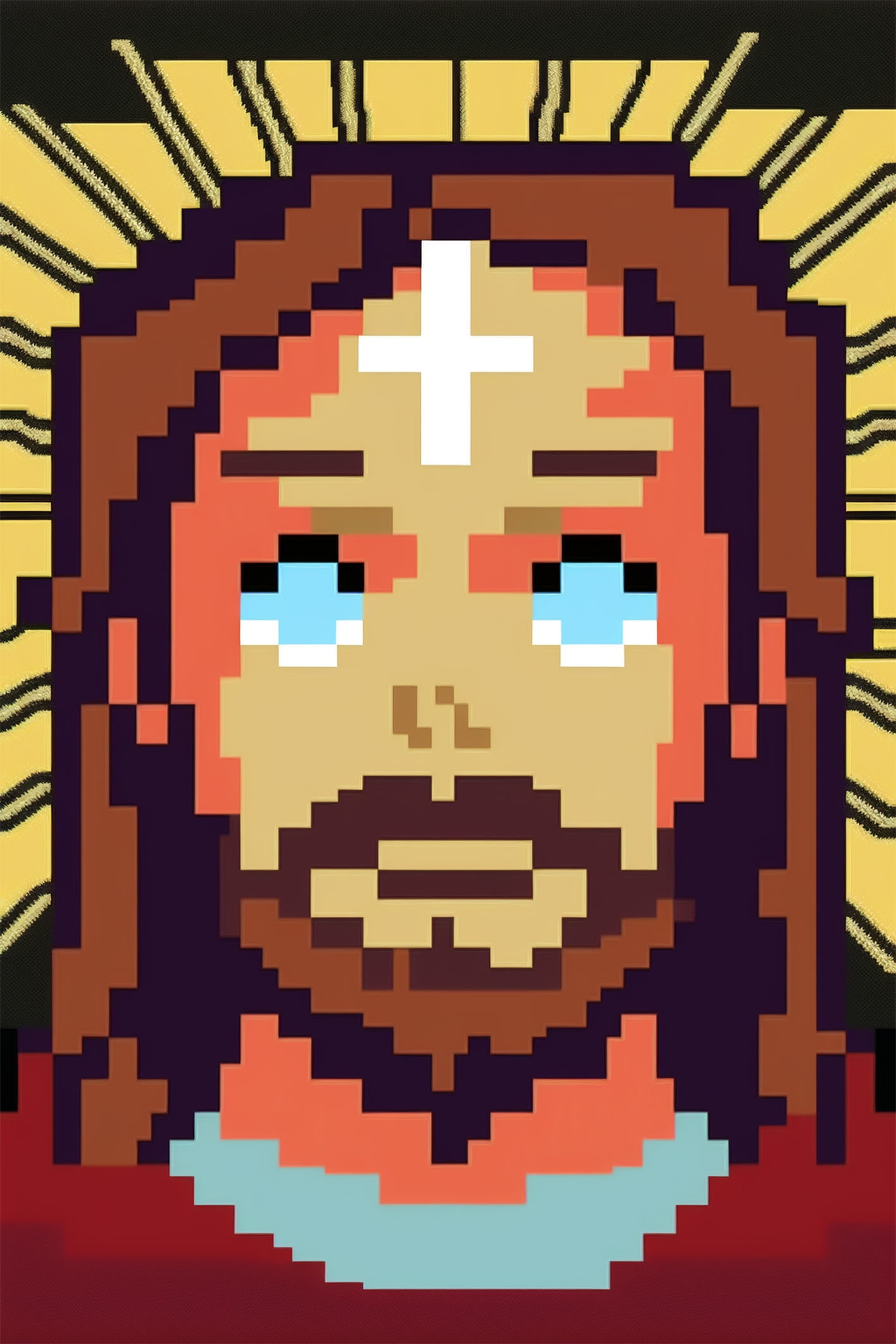 24x36 gallery poster, Jesus Christ 8 bit graphics p9 - Walmart.com