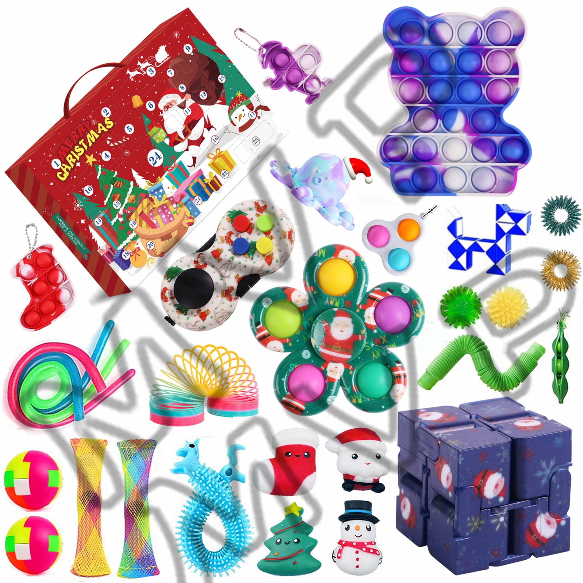 COUTEXYI Fidget Advent Calendars 2021 Toy for Kid,Pop-On-It Advent ...