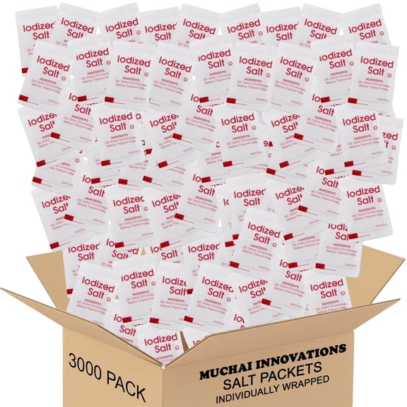 Salty Ernie Individual Salt Packets, Iodized Table Salt, 0.6g Each, 200 ...