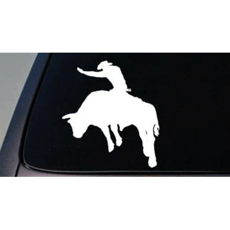 BULL RIDING RODEO BULLRIDER sticker Cowboy car decal window laptop 6 ...