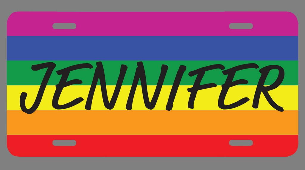 Jennifer Name Pride Flag Style License Plate Tag Vanity Novelty Metal ...