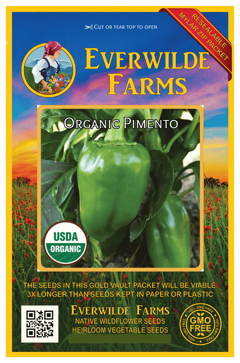 Everwilde Farms - 25 Organic Pimento Sweet Pepper Seeds - Gold Vault ...