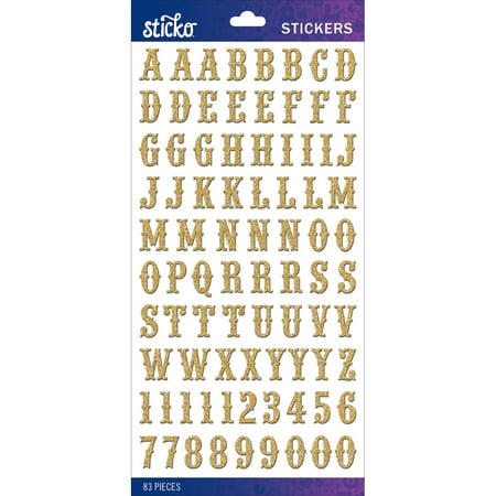 Sticko Alphabet Stickers-Gold Glitter Carnival Small - Walmart.ca