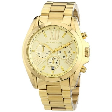 Michael Kors Women's Bradshaw Chronograph Gold-Tone Watch, Rose-Tone ...
