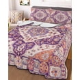 Bohemia Turkish Pattern Quilts Bedding Set Queen Size Purple Retro ...