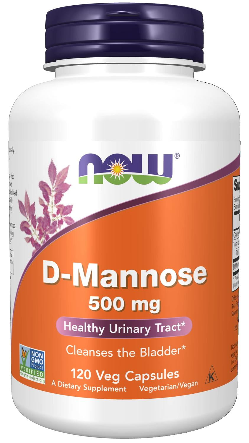 D-Manosa NOW D-Mannose 500 mg 120 Cápsulas naranja | Walmart en línea