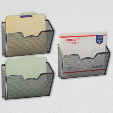 Brenton Studio Unbreakable 3-Pocket Letter-Size Wall Files, Black, Pack ...
