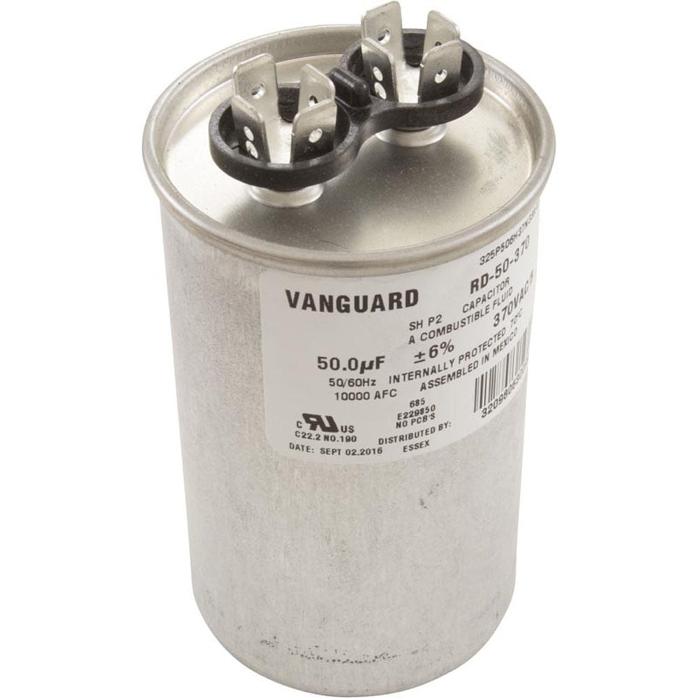 run capacitor 50 mfd, 370v, 2" x 3-3/4" - Walmart.com - Walmart.com