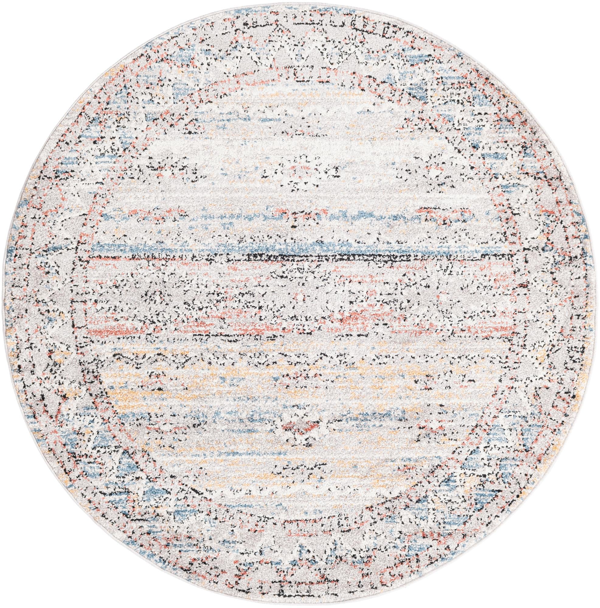 Rugs.com Aramis Collection Rug – 5 Ft Round Multi Medium Rug Perfect ...