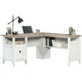 UrbanPro Wooden L-Shaped Computer Desk in Glacier White - Walmart.com