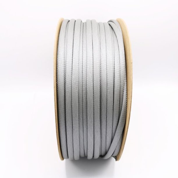 1/4" Expando braided sleeving (100 ft/spool) Single end - Gray ...