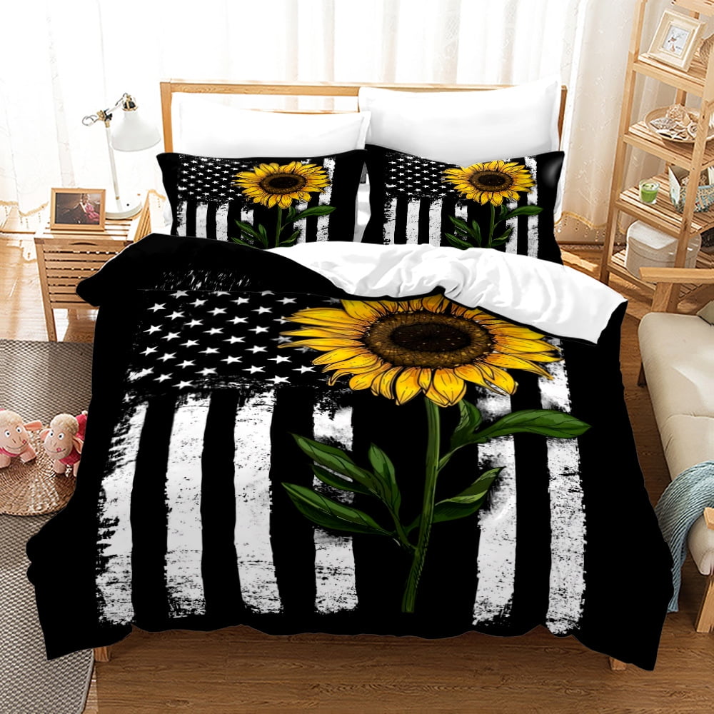 3D American Flag Duvet Cover Set Bedding Pillowcase,3-Piece ...