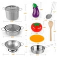 D-FantiX Kids' Kitchen Playset: Mini Stainless Steel Toys, Pots, Pans ...