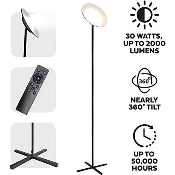 Lampadaire LED (30w) - Lampadaires à intensité variable pour salon ...