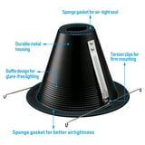 12 Pack 6" Recessed Light Baffle Trim, Full Metal Step Baffle, Anti ...