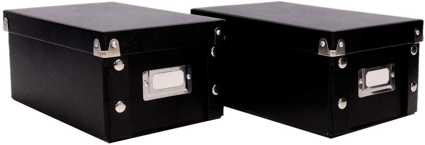 4x6 Index Card Box, Black, 2 PK - Walmart.com