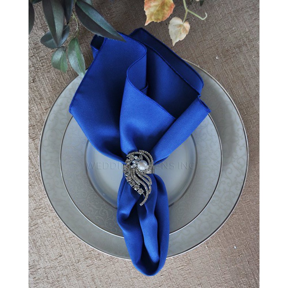 Wedding Linens Inc. (10 pcs) 17" x 17" Polyester Linen Napkins - Royal ...