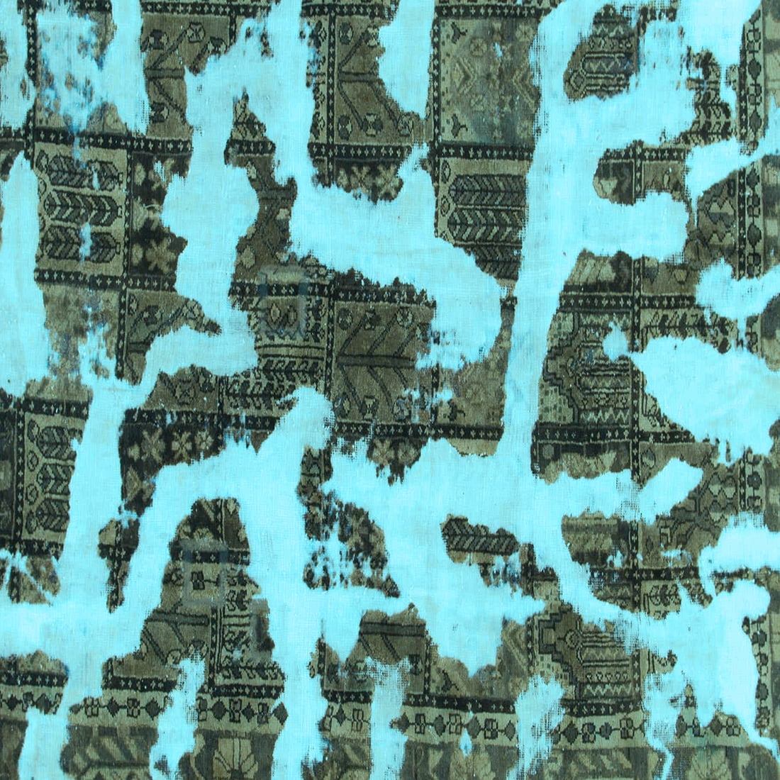 Ahgly Company Indoor Square Abstract Light Blue Modern Area Rugs, 6 ...