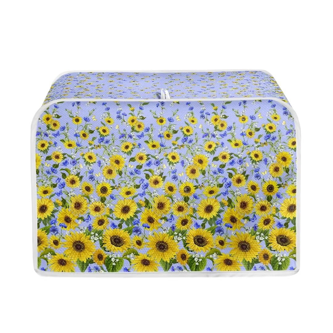 Renewold Sunflower 2 Slice Toaster Cover Blue Butterfly Flower Kitchen ...