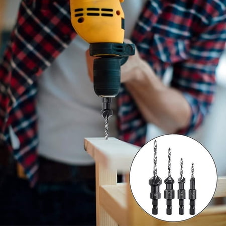 Countersinks, 4 Pieces Hex Countersink Countersink Drill Bits With A ...