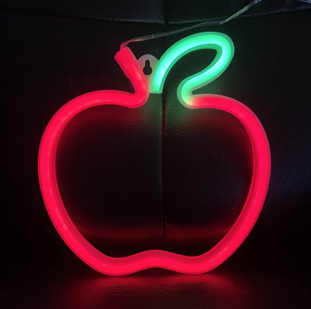 LINLIN Neon Sign, Apple Neon Sign LED Neon Light Night Lamp USB Battery ...