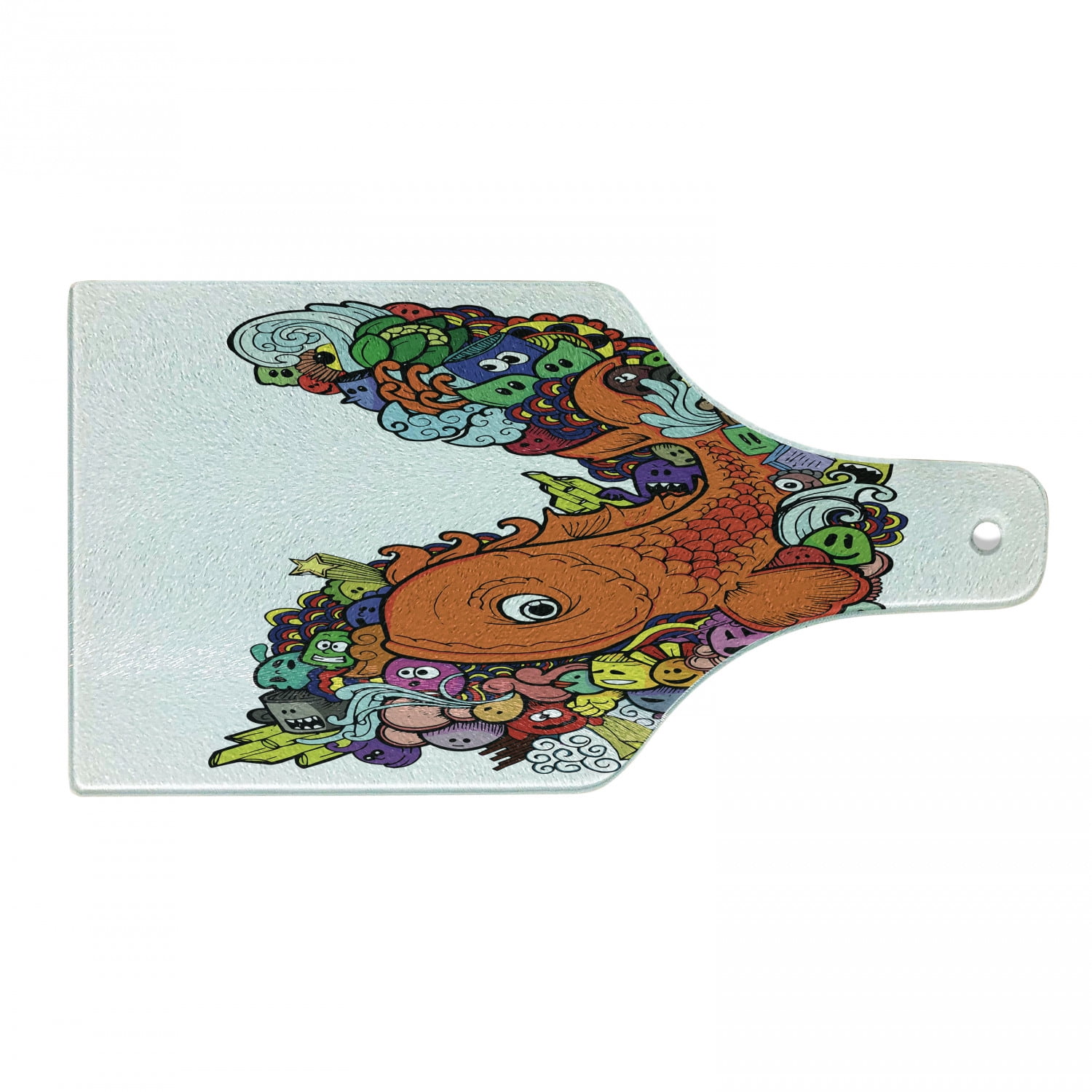 Fish Cutting Board, Big Fish with Bunch of Underwater Sea Creatures ...