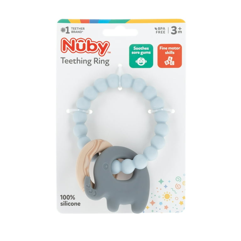 Teething Toys Silicone Baby Teether Ring - BPA Free Teething Toy With ...