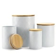 Kazozobi White Kitchen Canisters Set, Airtight Sugar, Flour, Coffee ...