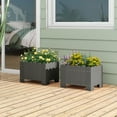 Free Shipping! Gymax 2 Pack Rectangular Planter Box Weather-resistant ...