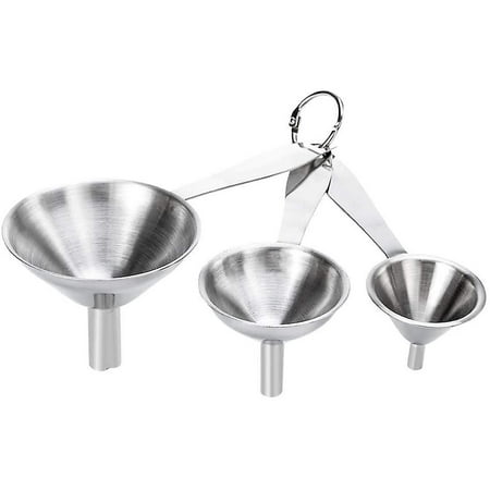 Hip Flask Funnel, 3pcs Mini Funnel Stainless Steel Funnel Kitchen Set ...