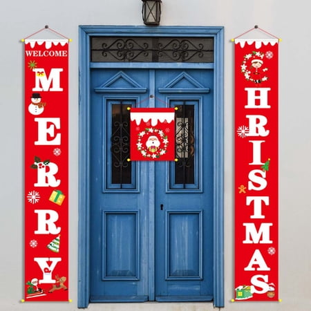 Topcobe Holiday Door Banners for Indoor Outdoor, Bright Hanging Sign ...