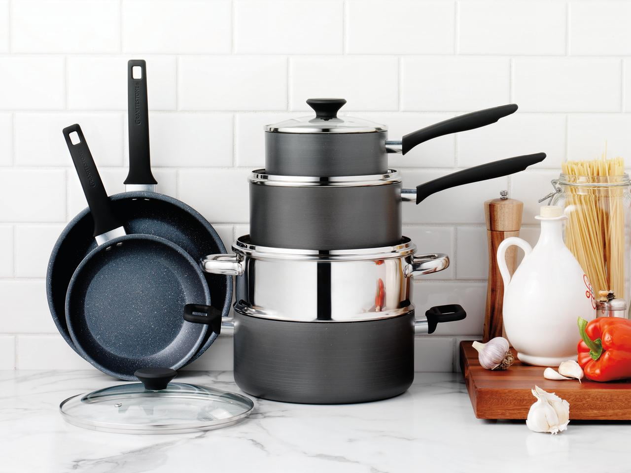 Granitestone Pro Cookware Set Pots and Pans Set 13 Piece Hard Anodized ...