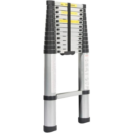 12.5ft Aluminum Telescopic Extension Ladder,12 Steps Extendable ...