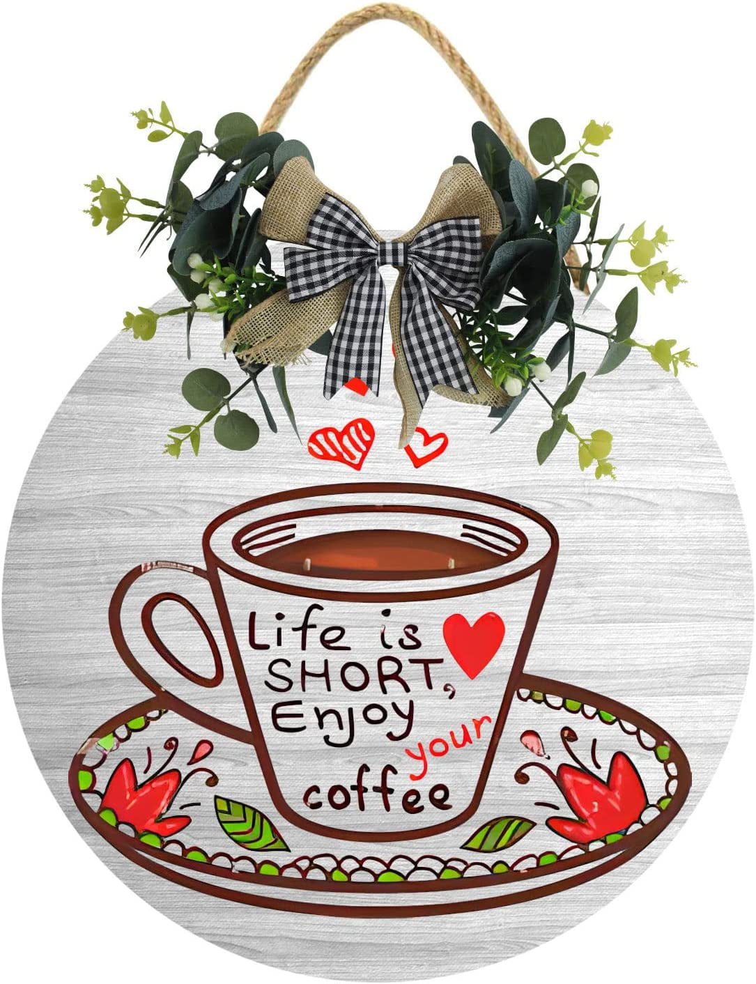 Eveokoki 11" Life Is Short Enjoy Your Coffee Sign,Coffee Bar Sign ...