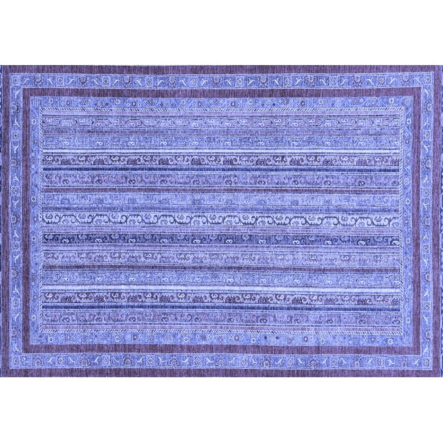 Ahgly Company Indoor Rectangle Abstract Blue Modern Area Rugs, 8' x 10 ...