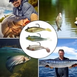 3Pcs Swim Baits for Bass Fishing Pre-Rigged Bass Lures with Weighted ...