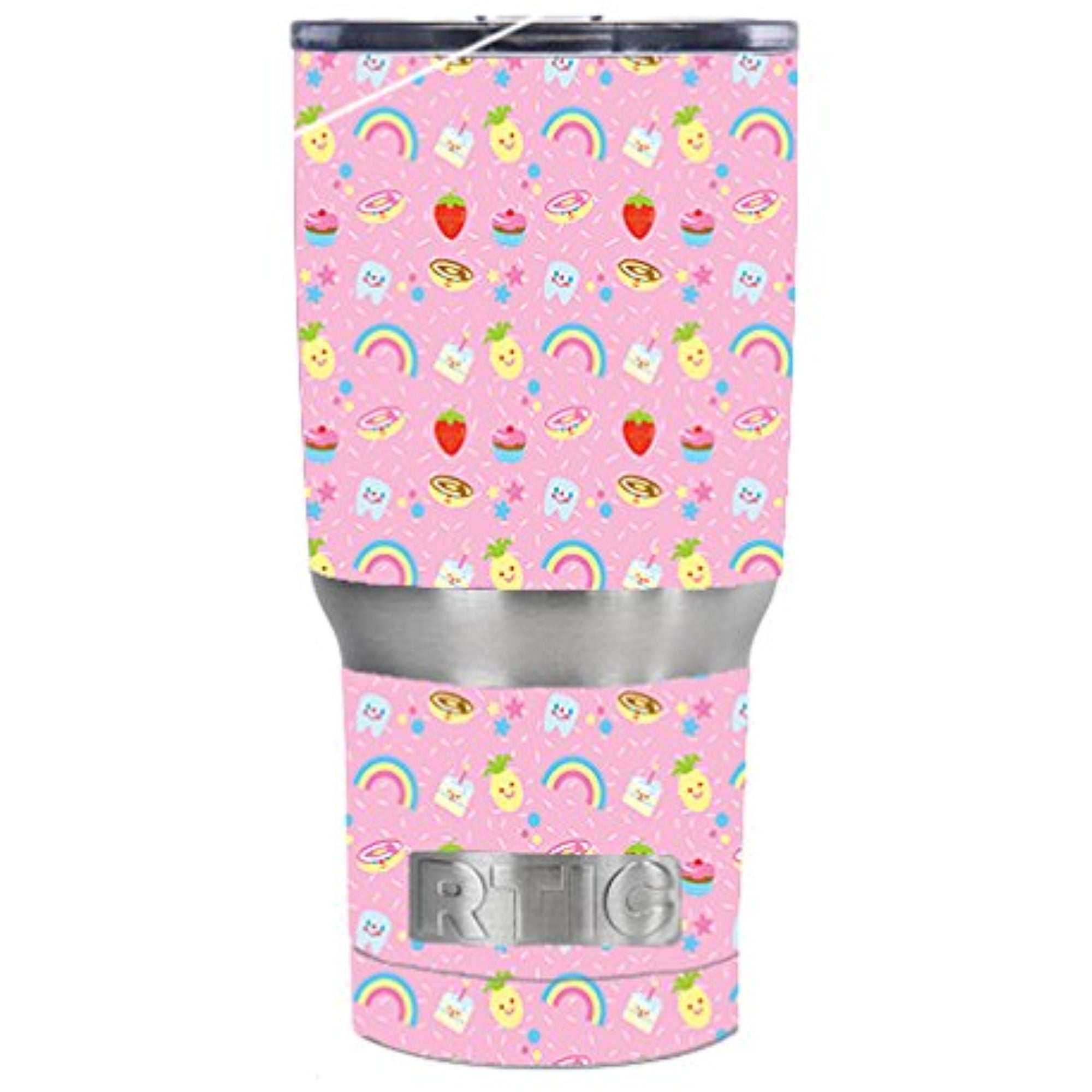 Skin Decal Vinyl Wrap for RTIC 20 oz Tumbler Cup (6-piece kit) stickers ...