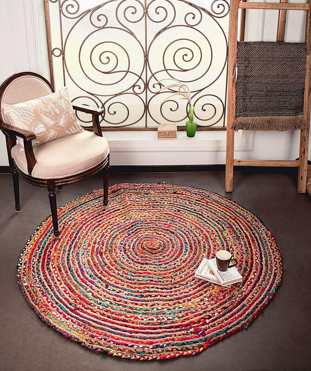 KH Handloom Handmade Hand Braided Pure Cotton Carpet for Living Room ...