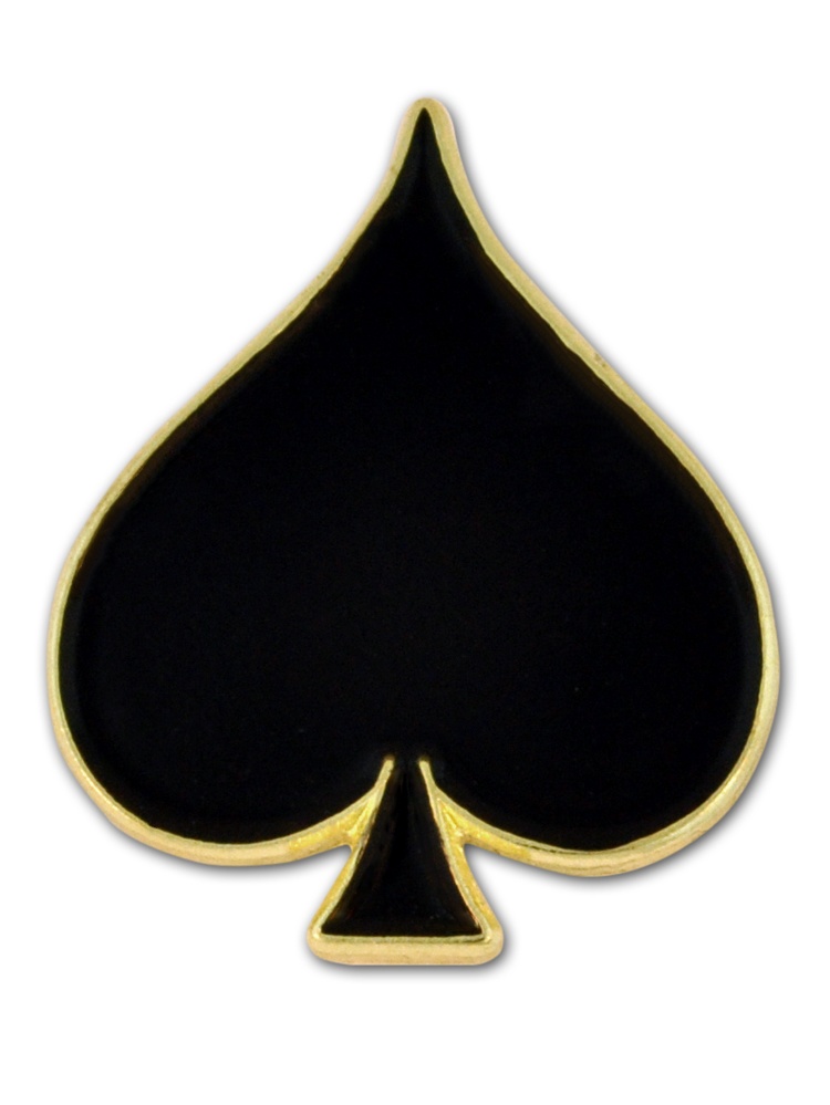 PinMart's Black Spade Playing Card Suit Enamel Lapel Pin - Walmart.com