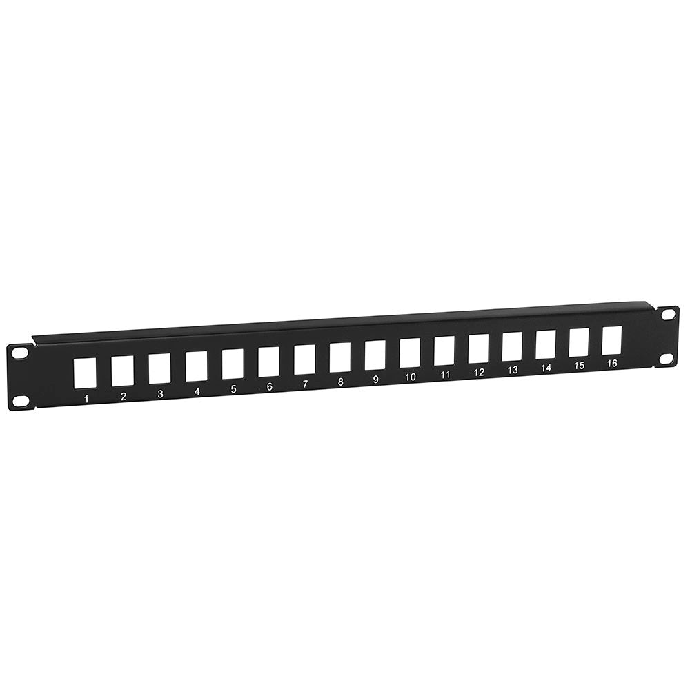 Cmple - 16 Port Blank Keystone Network Patch Panel, 1U Rack Mount ...