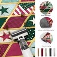 Abstract Geometric Diamond Rectangle Rug 2'x6' Stars Lattice Red Green ...