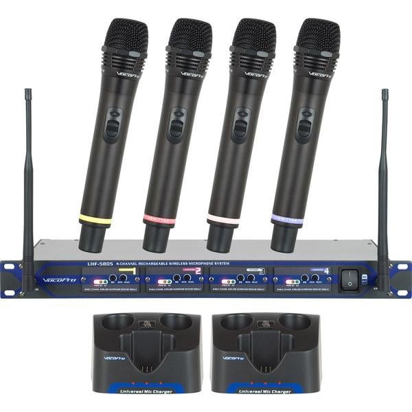 VocoPro UHF-5805 Professional Rechargeable 4-Channel UHF Wireless ...