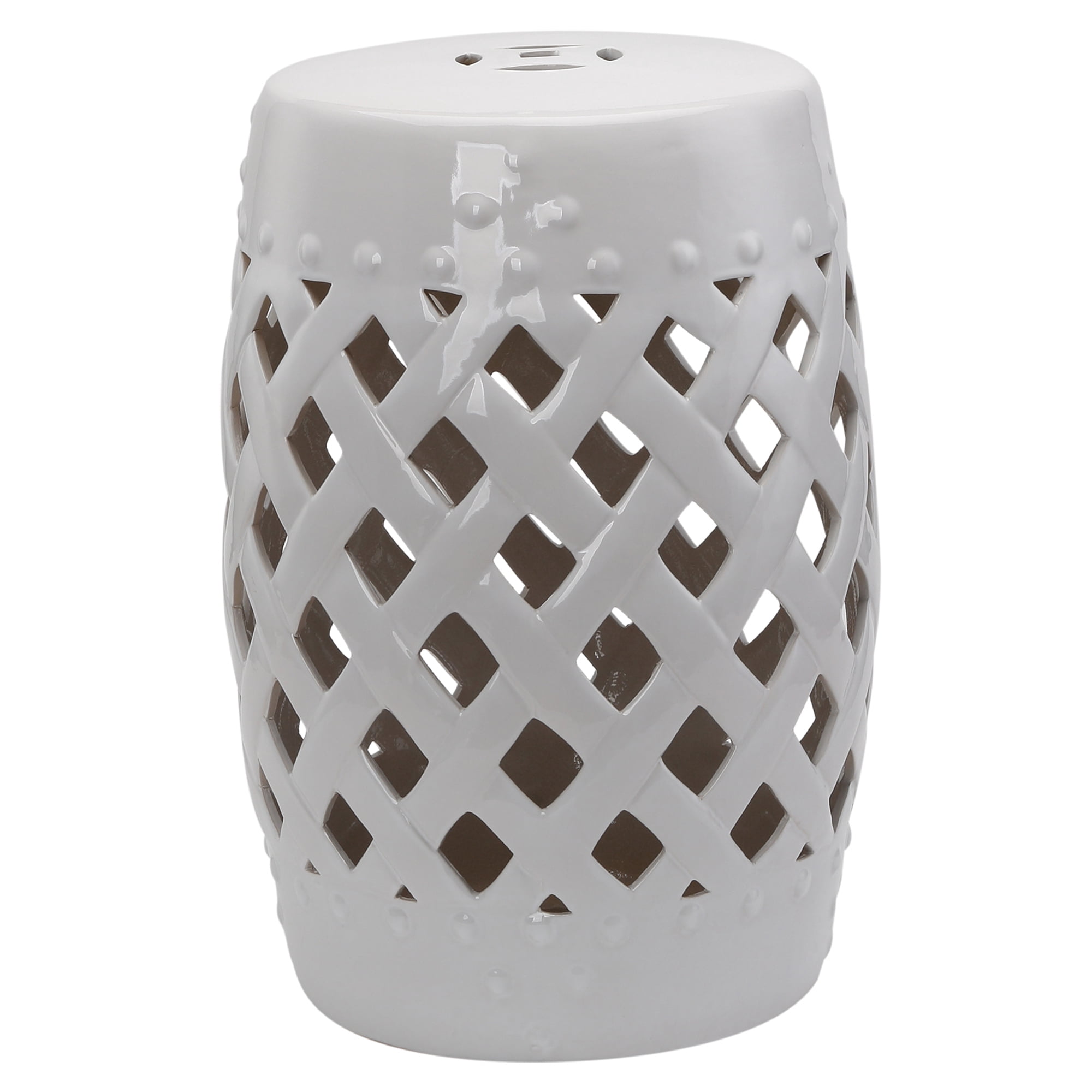 Click here for Outsunny 13 X 18 Outdoor Ceramic Garden Stool  Whi... prices