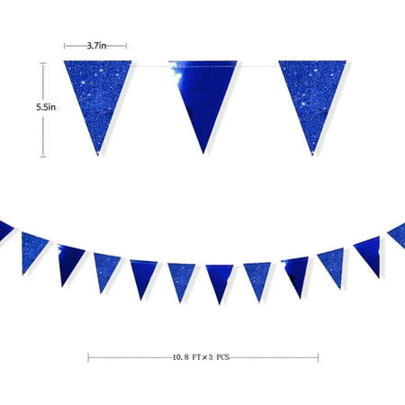 30 Ft Navy Blue Party Decorations Royal Blue Metallic Glitter Paper ...