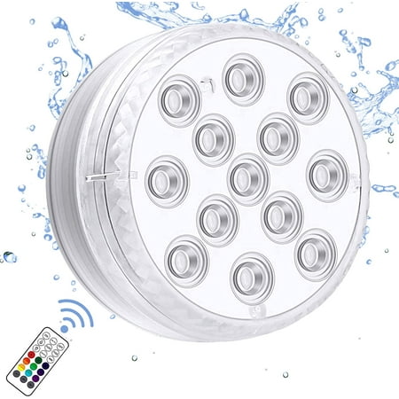 Submersible LED Lights with Strong Magnet, RF Remote, 13 LED Underwater ...