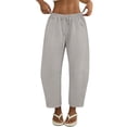 Barrel Linen Pants Women Boho Palazzo Cotton Drawstring Plus Size ...