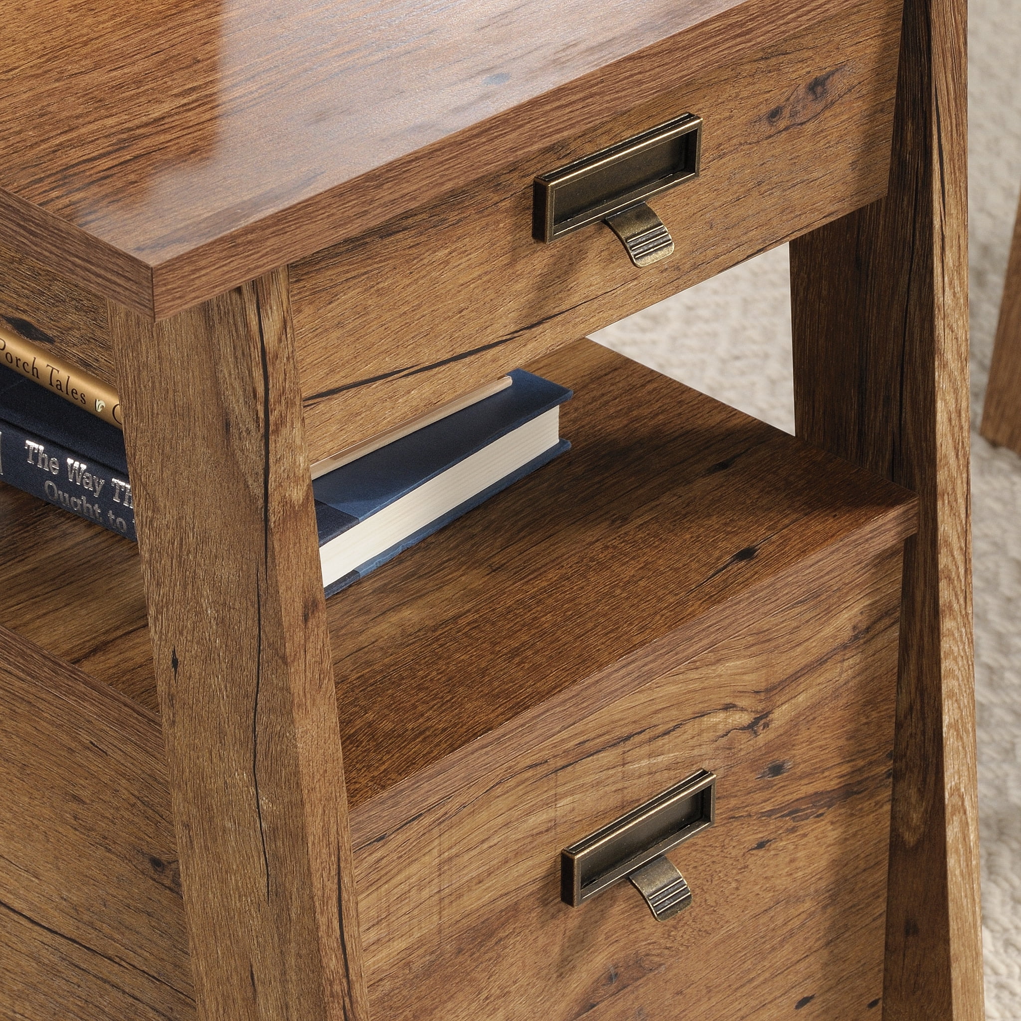 Sauder Trestle Executive Desk Vintage Oak Finish Walmart