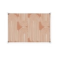 Abstract Lines Sun Shade Sail 6.5'X10' Mid Century Orange Vintage ...