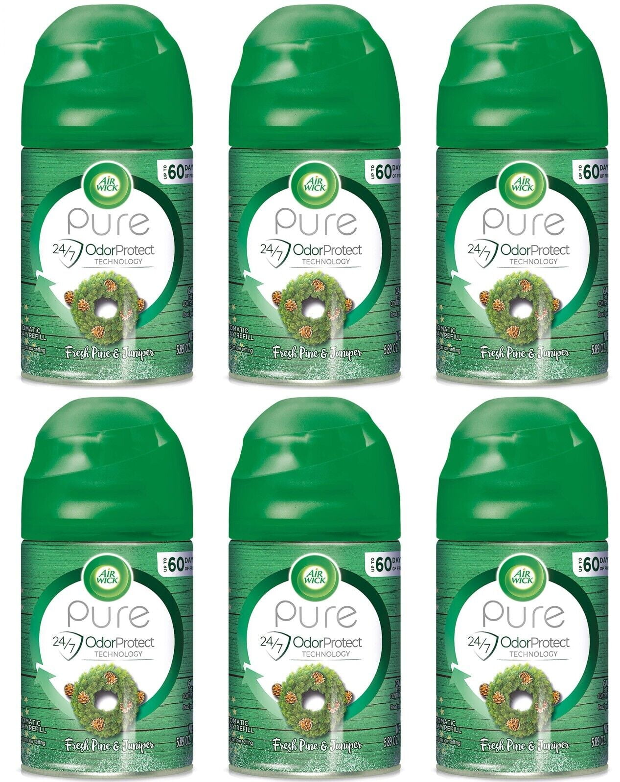 Air Wick Pure Freshmatic Automatic Spray Refill Fresh Pine Juniper Room Freshener 5.89 oz Pack of 6 Walmart